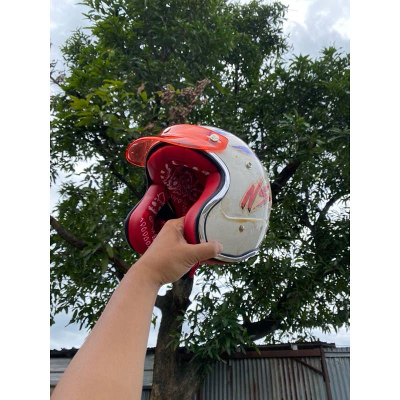 Jual Helm NSX Busa merah Jadul Custom | Shopee Indonesia