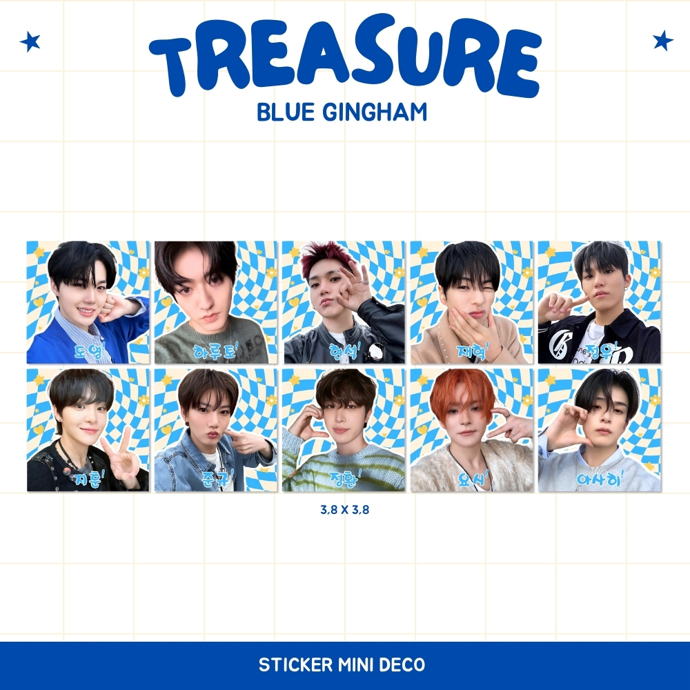 Jual MINI STIKER DECO TREASURE GINGHAM BLUE (ISI : 8 PCS) STICKER ...