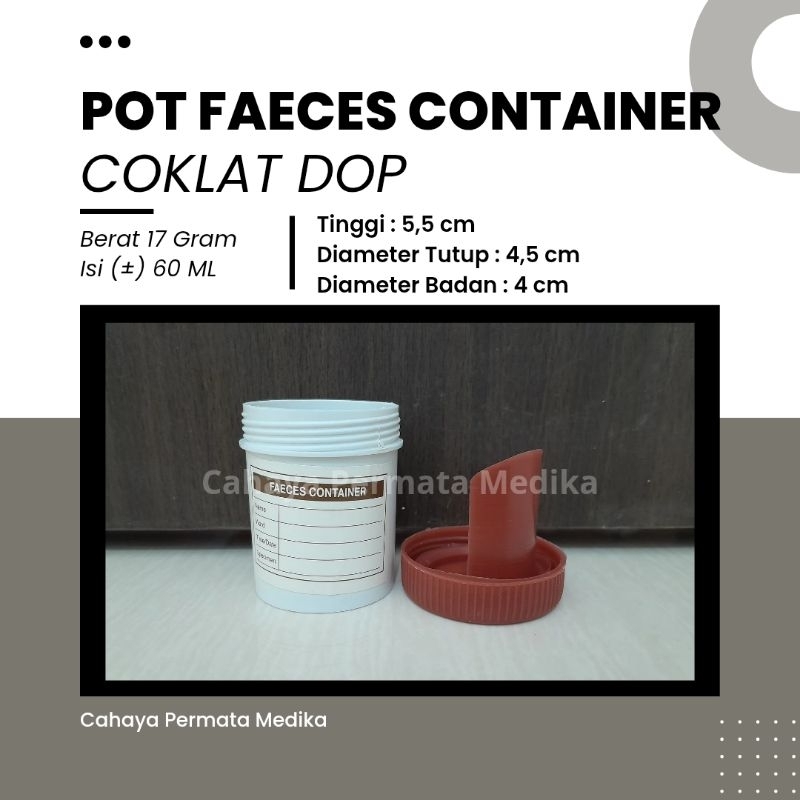 Jual Faeces Container Badan Putih Tutup Coklat 60 ml | Shopee Indonesia