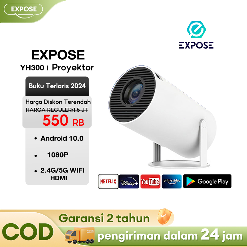 Jual EXPOSE Projector HY300 Smart Projector/LCD wifi Bluetooth Ultra HD ...