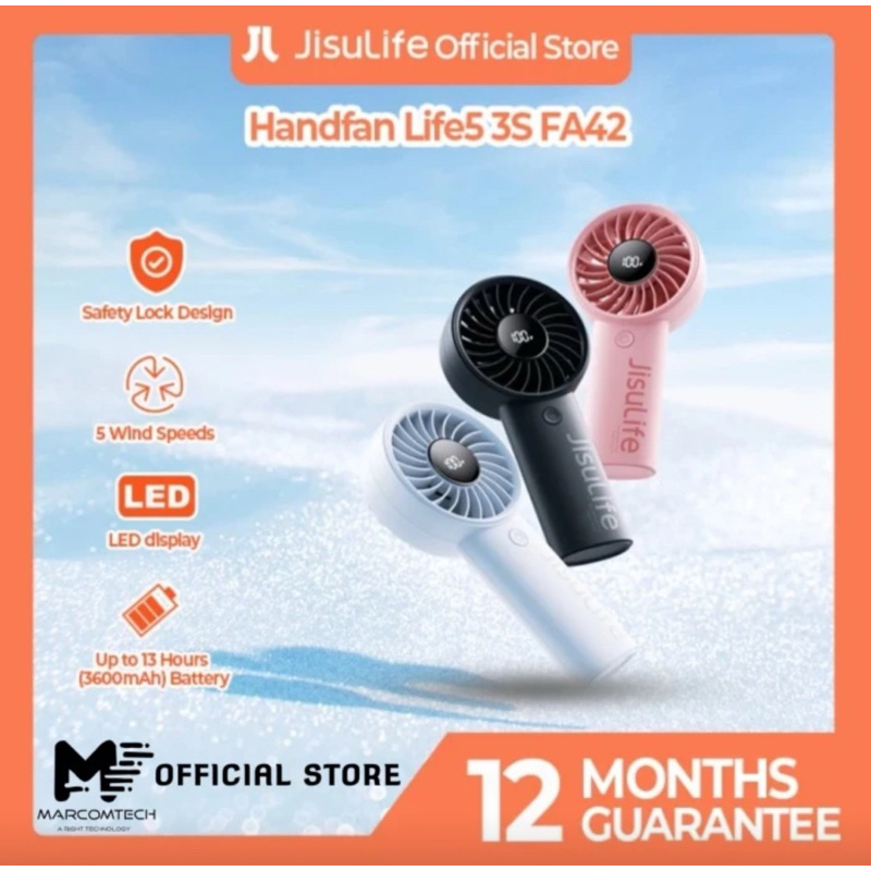 Jual KIPAS ANGIN TANGAN PORTABLE JISULIFE Hand Fan Life4 5S 3600 mAh ...