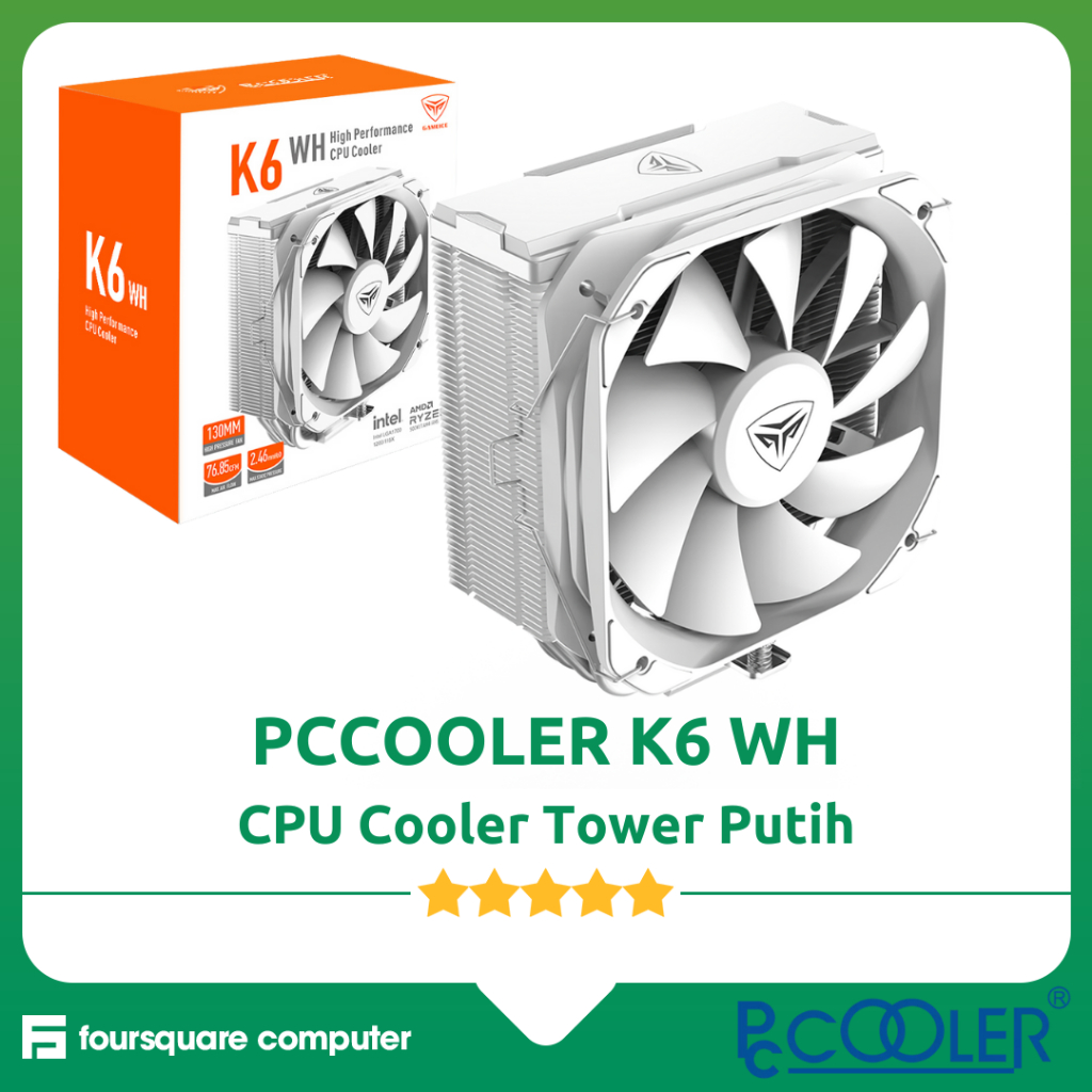 Jual HSF CPU Air Cooler Processor PCCooler K6 White Socket LGA 1700 ...
