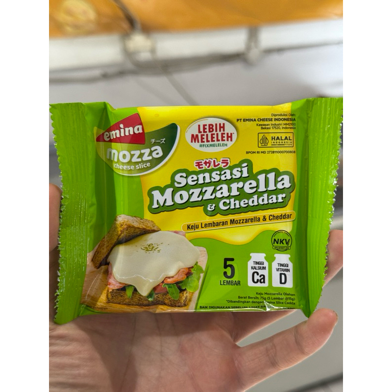 Jual Emina Mozza Cheese Slice / Keju Slice Mozarela isi 5 75gr | Shopee ...