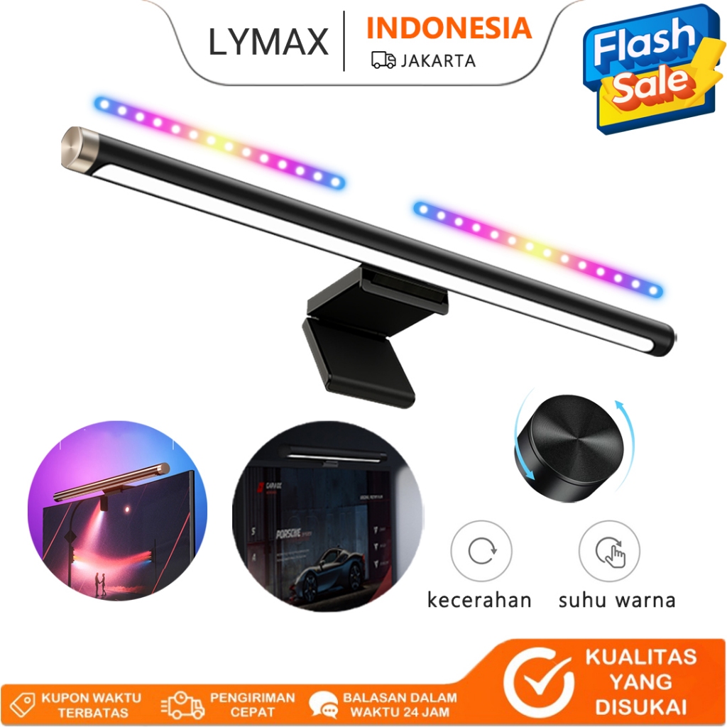 Jual LYMAX G1&L1 Lampu LED Gantung Layar, Sync Musik, Pelindung Mata, Cocok untuk PC/Monitor ...