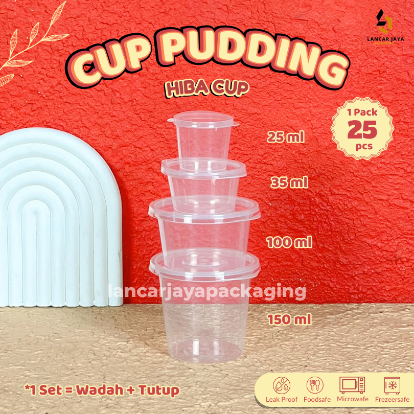 Jual HIBA Thinwall Cup Sauce Saos Sambal Pudding Jelly Agar-agar 25ml ...