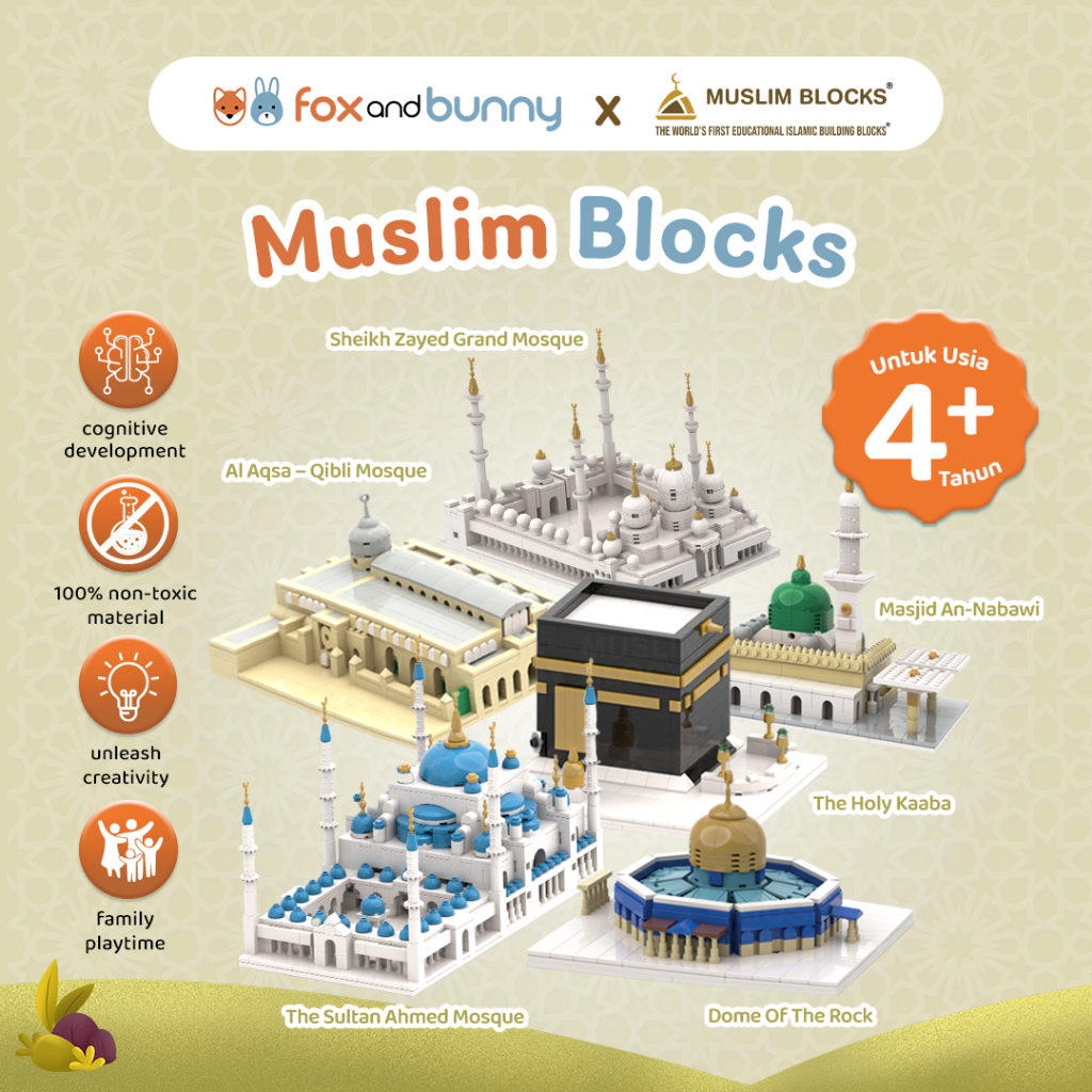 Jual Foxandbunny x Muslim Blocks - Mainan Edukasi Balok Susun Bangunan ...