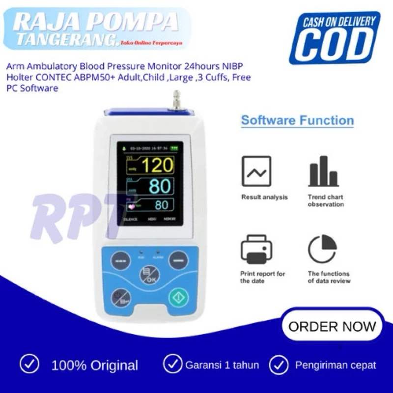 Jual Arm Ambulatory Blood Pressure Monitor 24hours NIBP Holter CONTEC ...