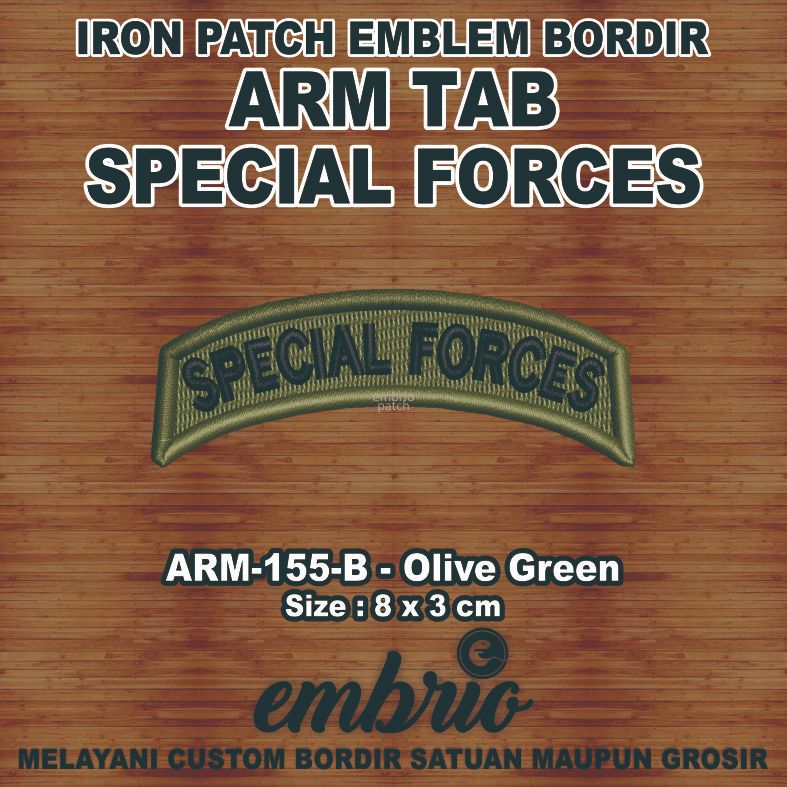Jual ARM-155-B Arm Tab SPECIAL FORCES Patches Hook Fastener Emblem ...