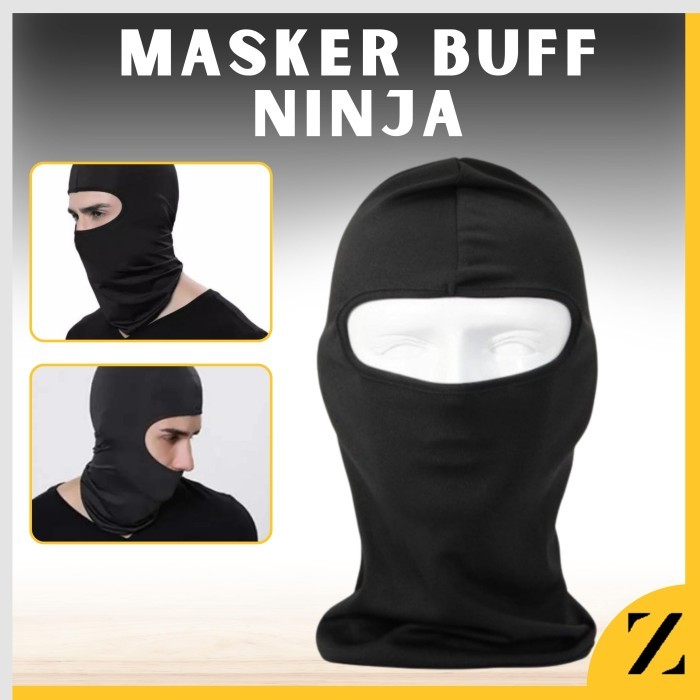 Jual Masker Buf Ninja Full Face Balaclava Spandex Hitam Polos Motor ...