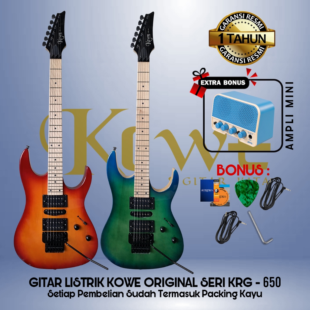 Jual Gitar Elektrik Kowe Gitar Kita Seri KRG - 650 Tremolo Updown Paket ...