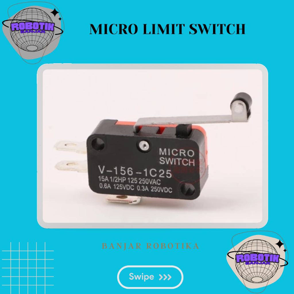 Jual MICRO LIMIT SWITCH ROLLER HINGE GAGANG V-156-1C25 250V 15A 3 PIN | Shopee Indonesia