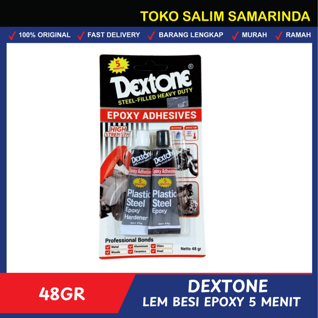 Jual Dextone Epoxy Adhesives Steel-Filled Heavy Duty 5 menit - lem besi ...