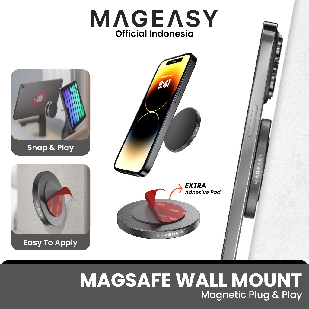Jual MagEasy Magnetic Wall Mount Phone Tablet Holder Magsafe | Shopee ...