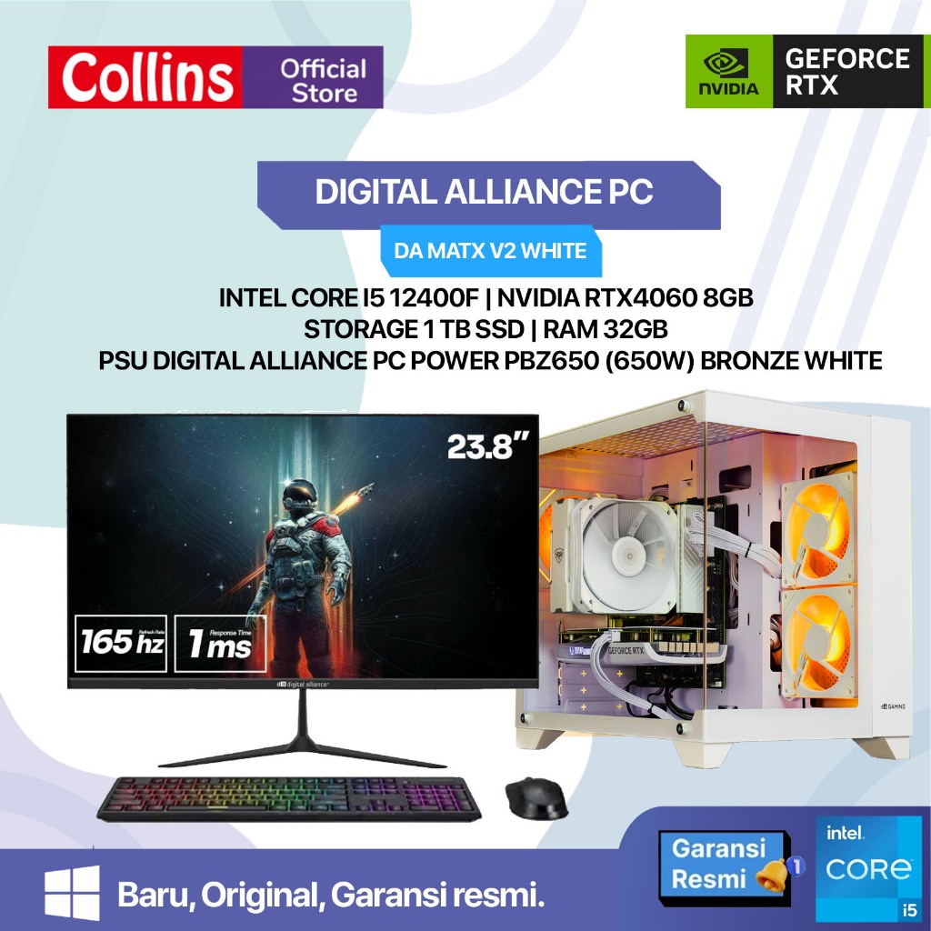 Jual DIGITAL ALLIANCE PC I5 12400F RTX4060 8GB | 32GB 1TB PC RAKITAN ...