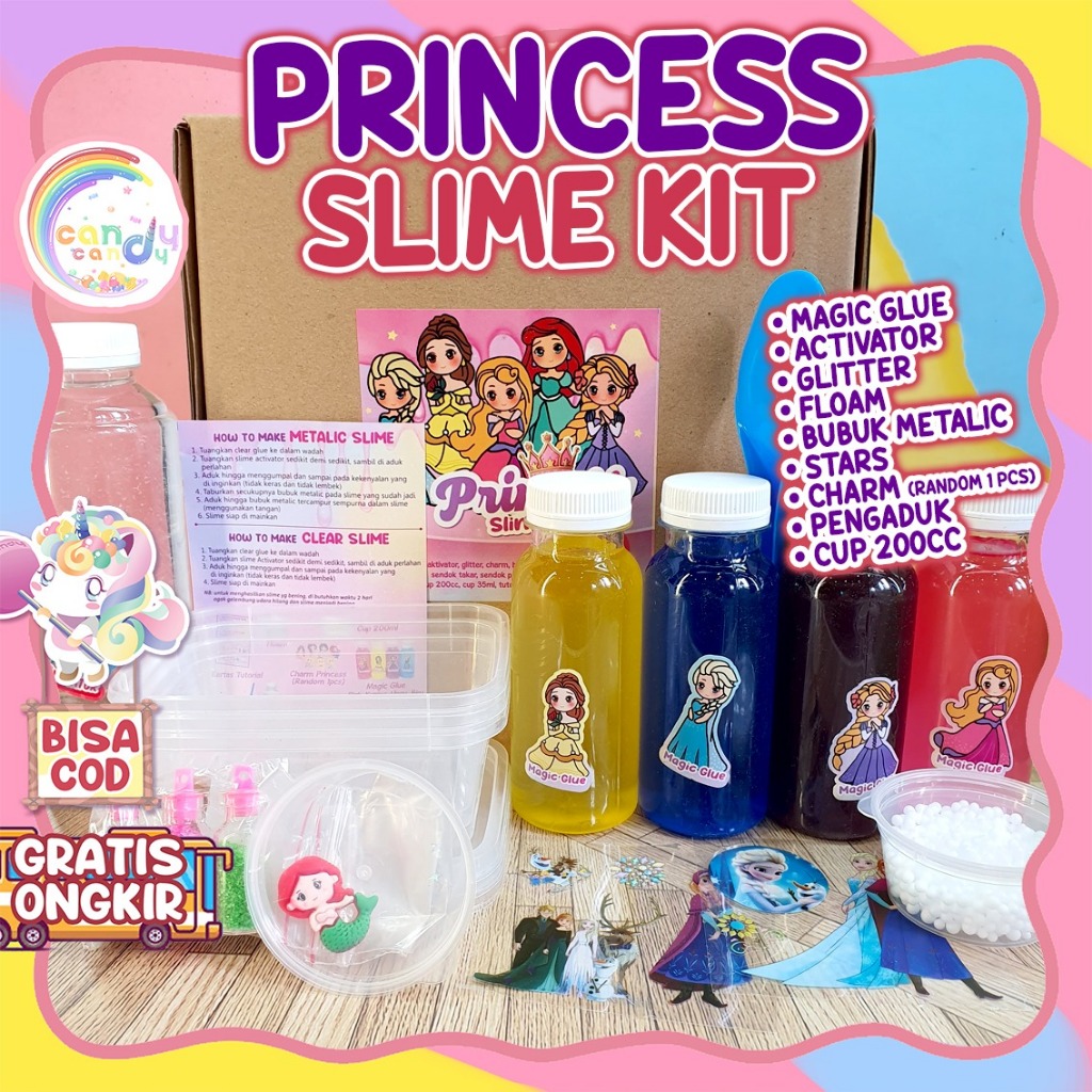 Jual Slime Kit Murah dan Lengkap Princess by Candycandy.idn | Shopee ...