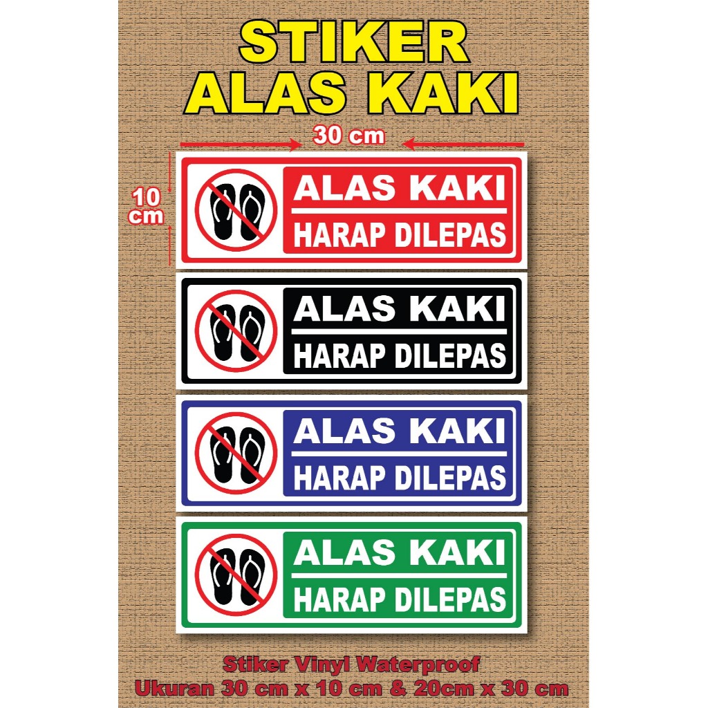 Jual STIKER BATAS SUCI ALAS KAKI HARAP DILEPAS// STIKER VINYL ANTI AIR ...