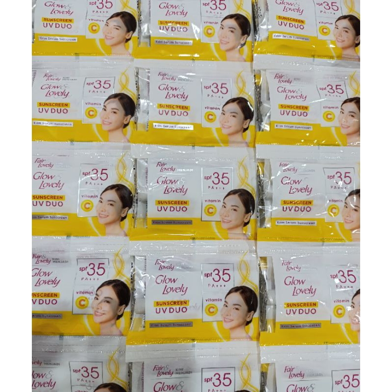 Jual [Kuning] Glow & Lovely Sunscreen [Sachet] Isi 3 Sachet | Isi 6 ...