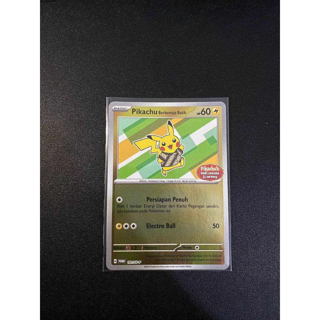 Jual Pokemon TCG Indonesia SV7s Pikachu Berkemeja Batik HOLO 191/SV-P PROMO | Shopee Indonesia