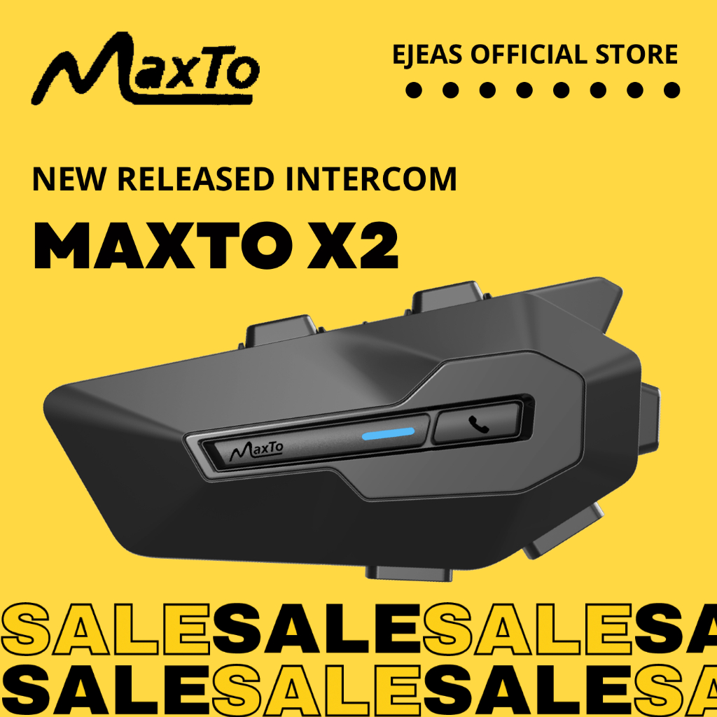 Jual Maxto X2 Intercom Bluetooth Radio FM Helm Music Sharing 2 Rider ...