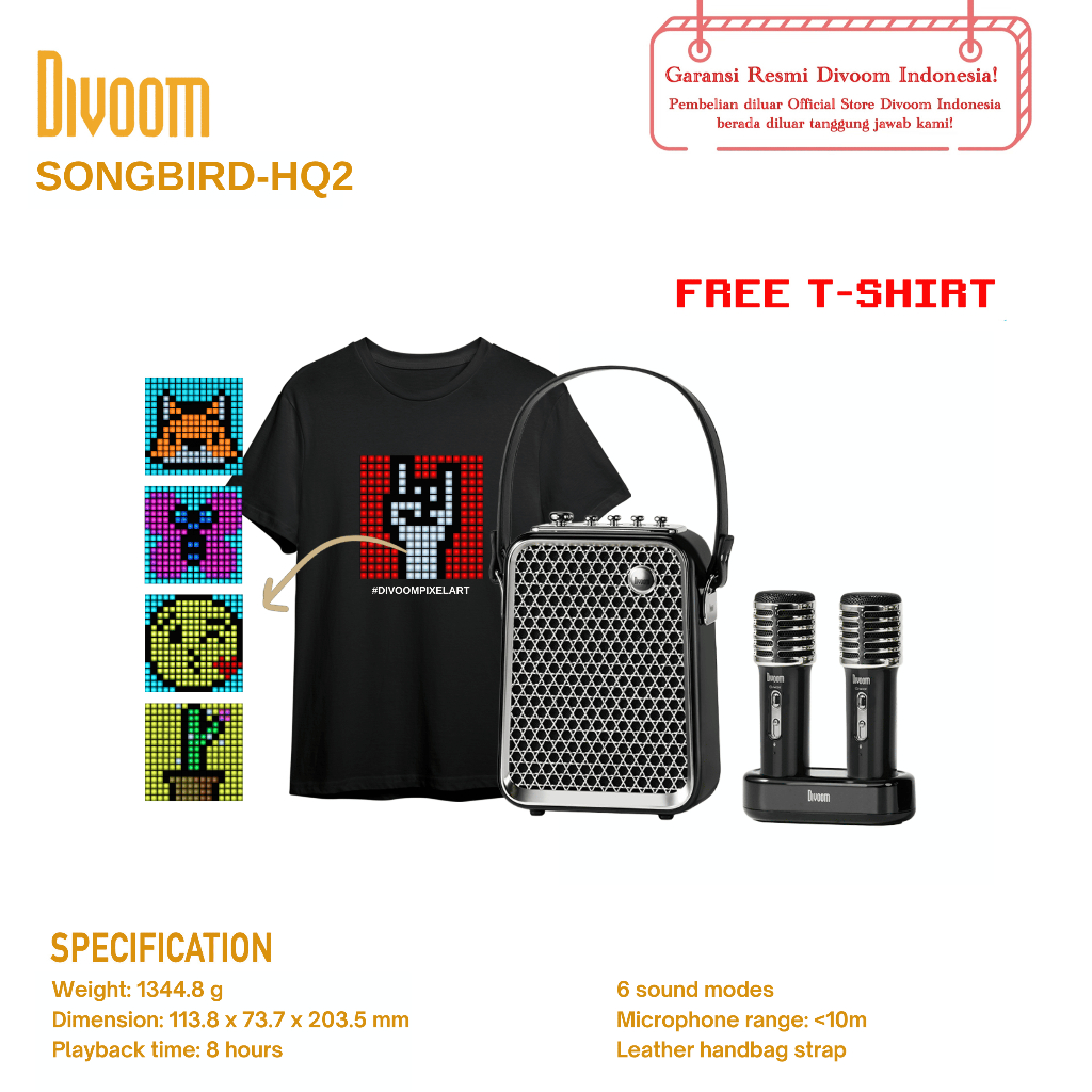 Jual Divoom SongBird 50W Dual Mic Karaoke & Bluetooth Speaker | Shopee ...