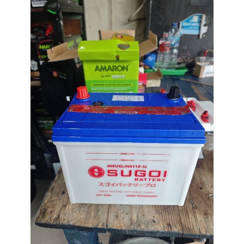 Jual AKI BATERAI BASAH SUGOI 80D26L/NX110-5L 70AH INNOVA HARRIER ...