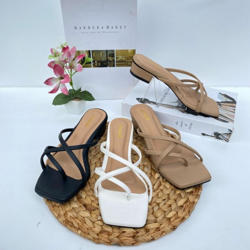 Jual sendal wanita Pesta Heels 3cm ARASELI | Shopee Indonesia