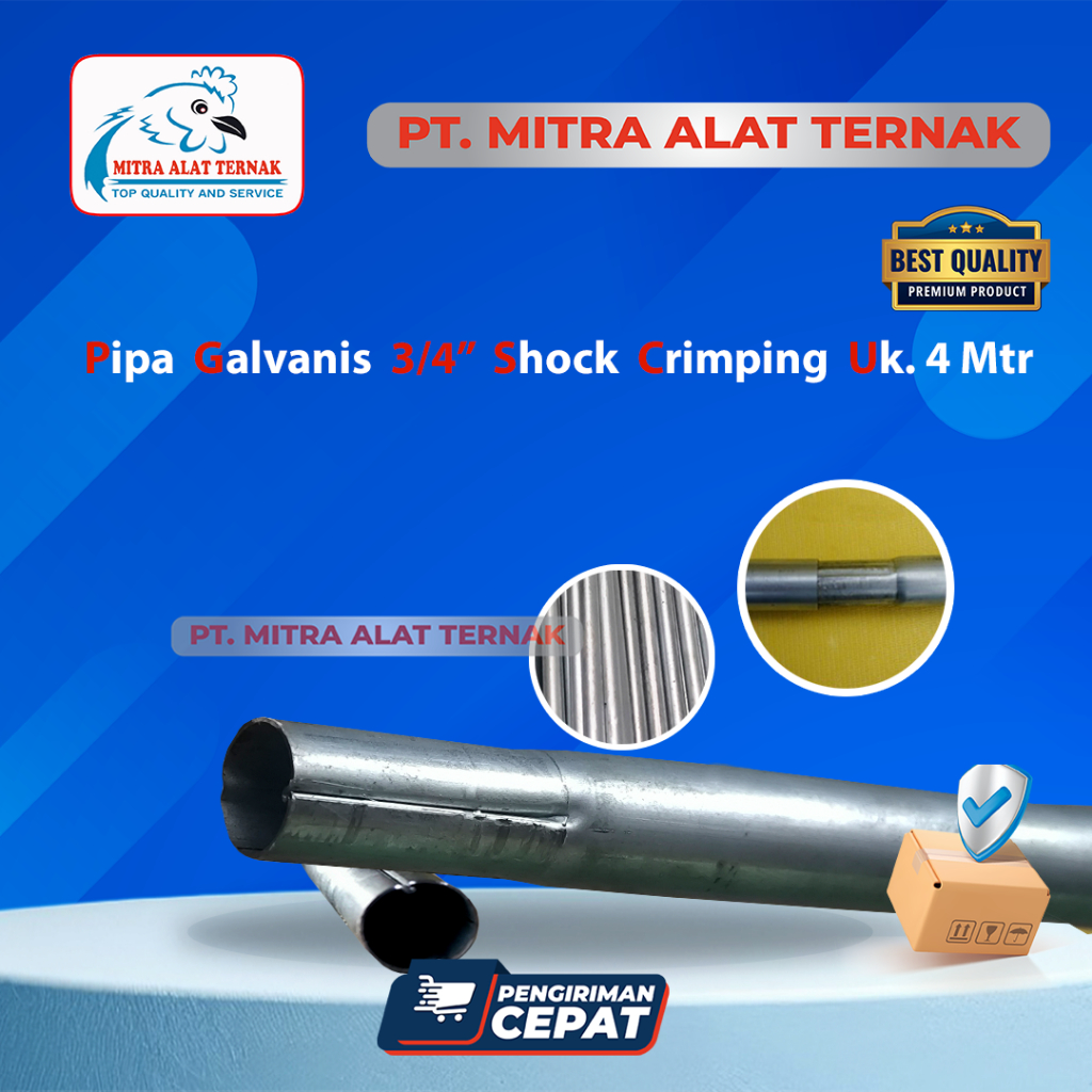 Jual Pipa Support Galvanis 3/4 inch Shock Creamping tebal 0,8 mm full ...
