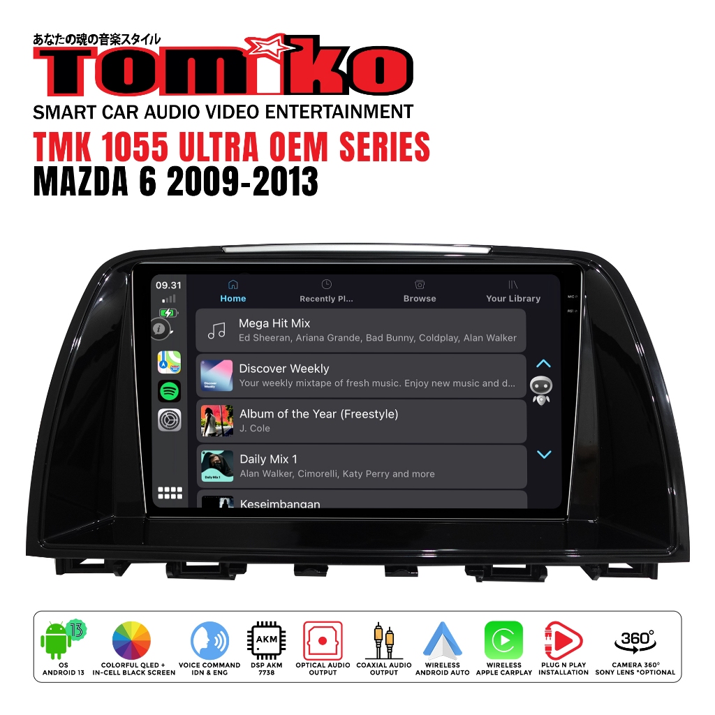 Jual Tomiko Head Unit Android TMK 1055 ULTRA OEM Series for Mazda 6 ...