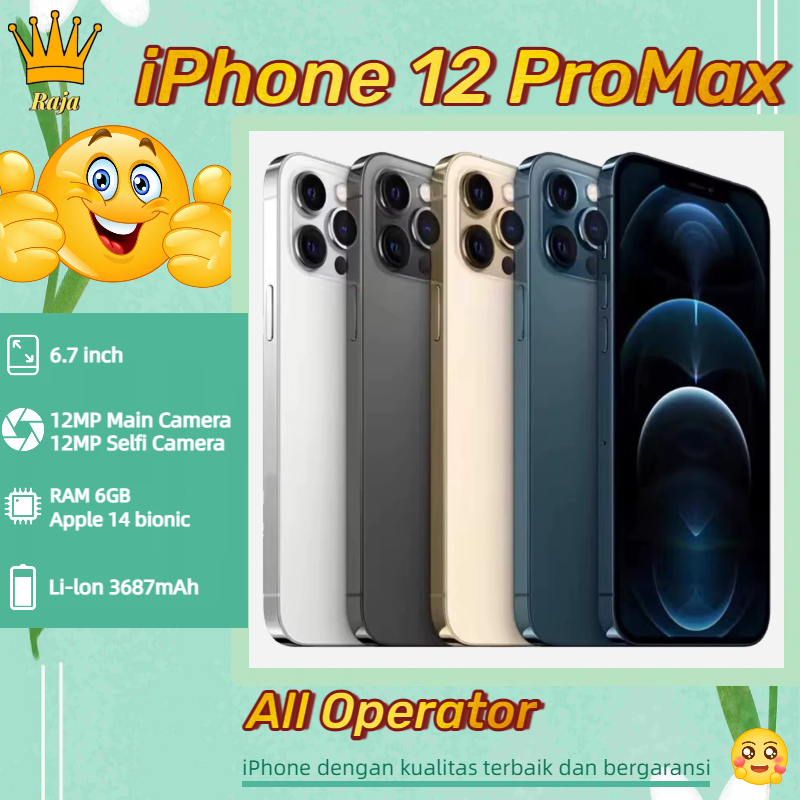 Jual iPhone 12 Pro Max Second 128GB 256GB 6.7"OLED Fullset Mulus Unlocked All SIM Garansi Sinyal ...