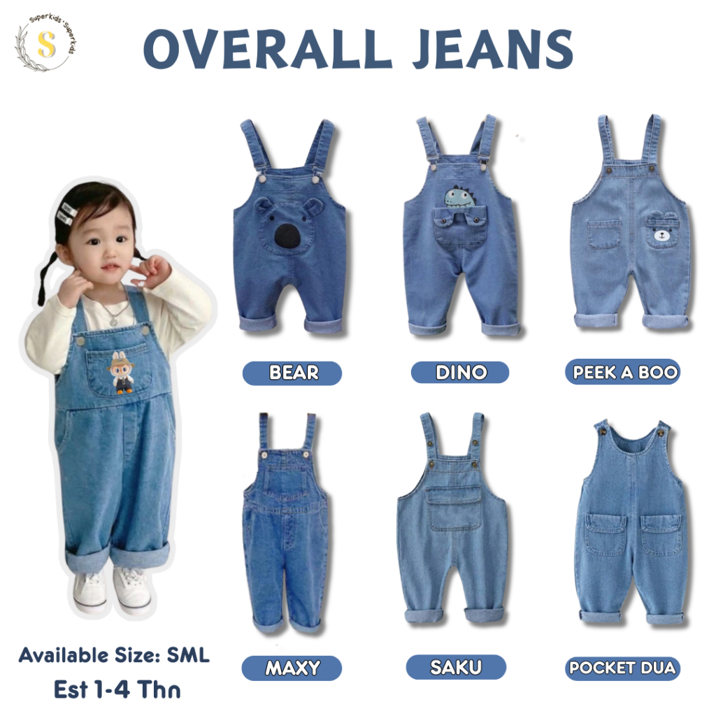Jual KIDSSUPER OVERALL PANJANG - Overall Jeans Anak Jumpsuit Anak Cowok ...