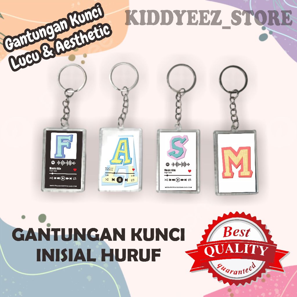 Jual Kiddyez Store Gantungan Kunci Inisial Huruf Ganci akrilik | Shopee ...