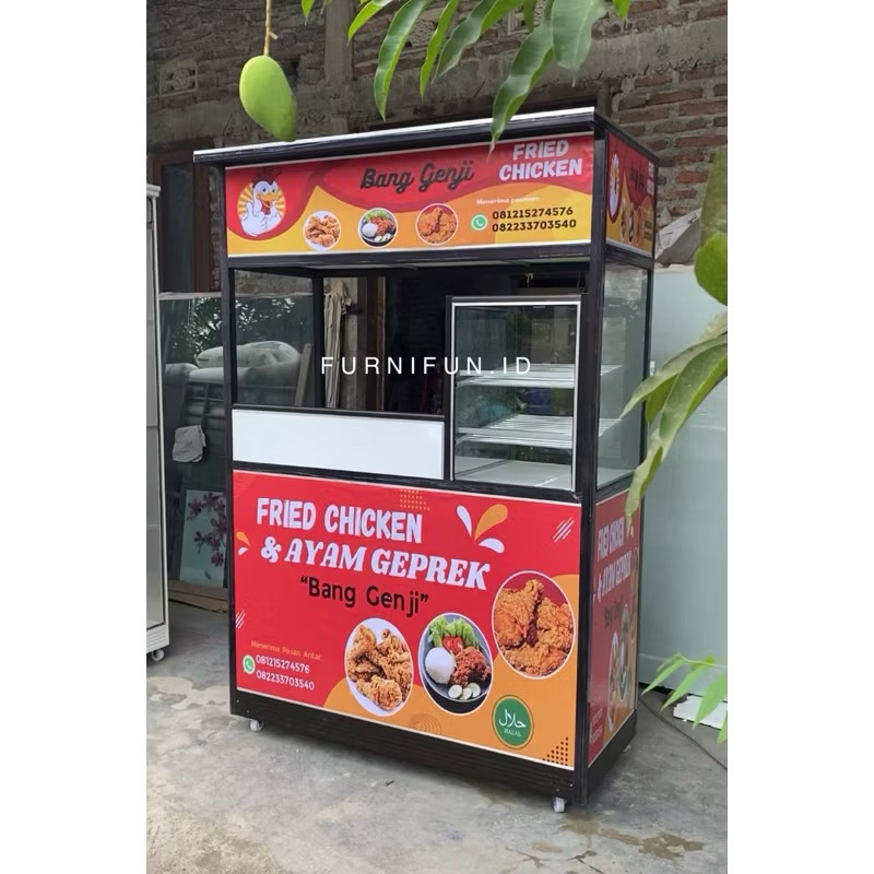 Jual Gerobak Fried Chicken / Gerobak Geprek Aluminium | Shopee Indonesia