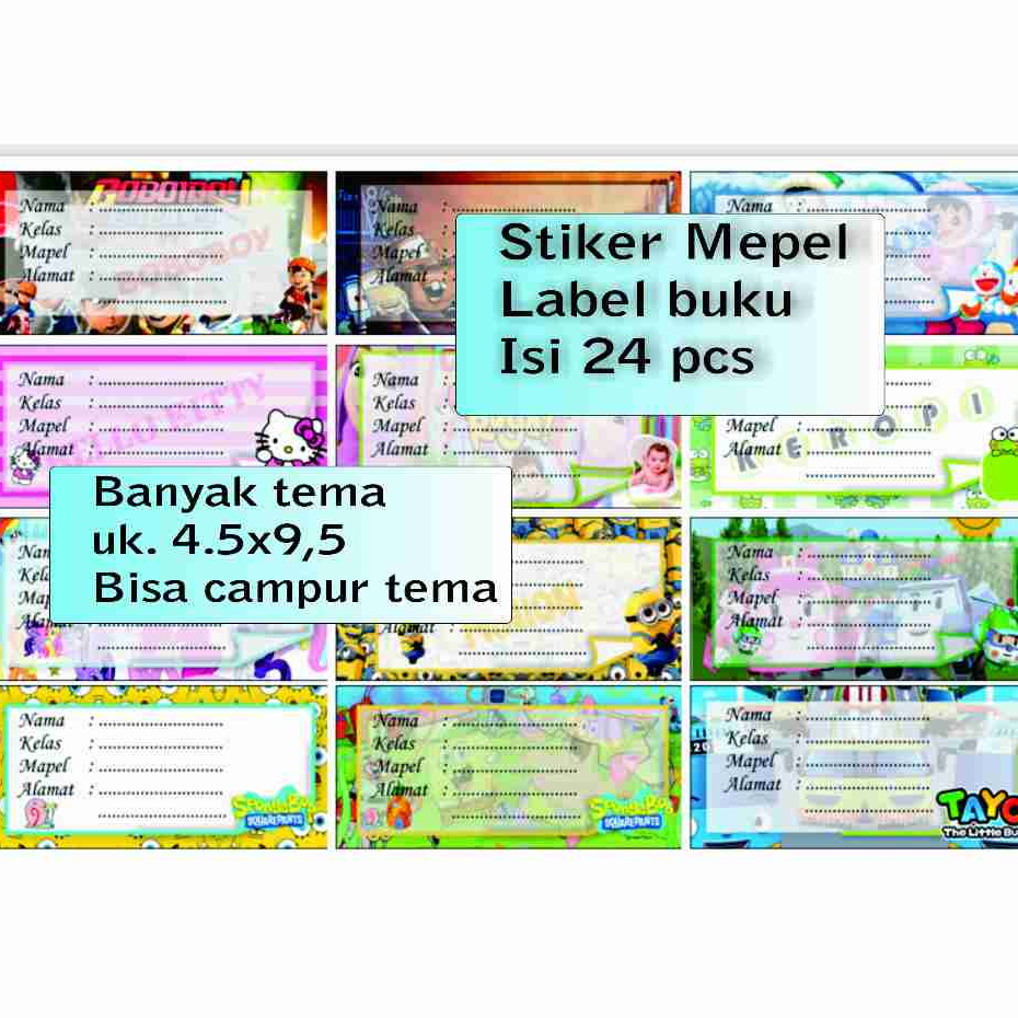 Jual Stiker Mapel - Label buku pelajaran sekolah - stiker mata ...