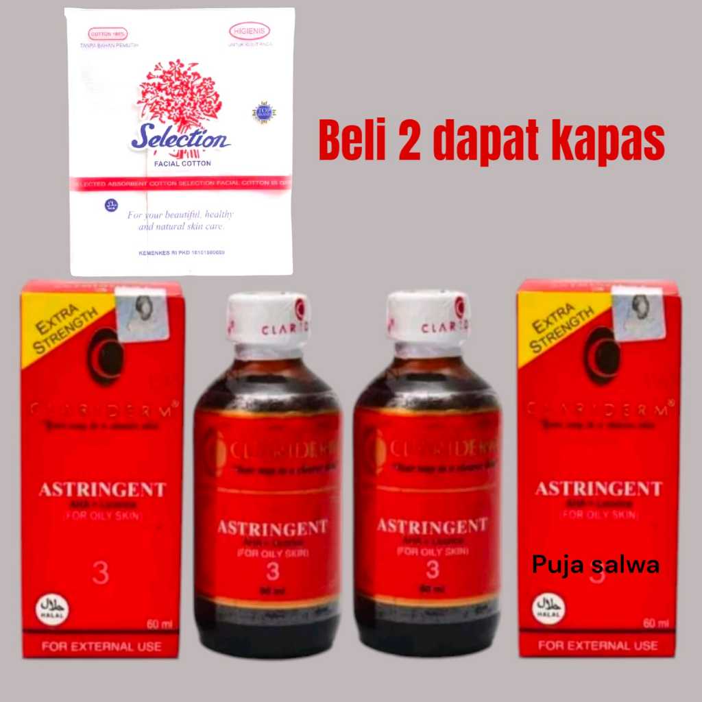 Jual 2 Pcs Claridem Original / Toner Clariderm Astringent | Shopee ...