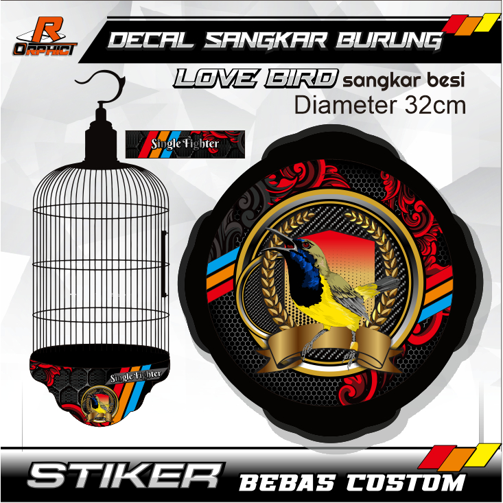 Jual STICKER DECAL SANGKAR BURUNG / KANDANG besi diameter 32cm ...