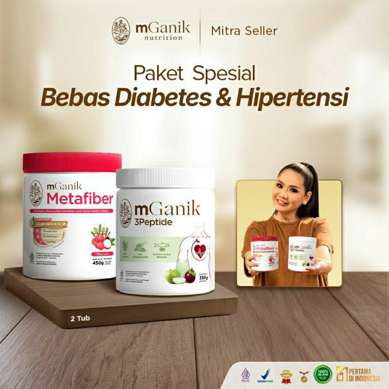 Jual mGanik 3Peptide 330 gr - Suplemen Jantung + Metafiber Leci 450 gr ...