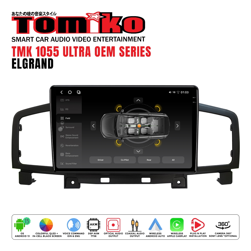 Jual Tomiko Head Unit Android TMK 1055 ULTRA OEM Series for Elgrand | Shopee Indonesia
