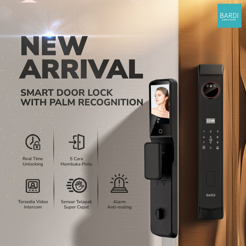 Jual Smart DoorLock BARDI Smart Door Lock Palm | Handle Gagang Pintu ...