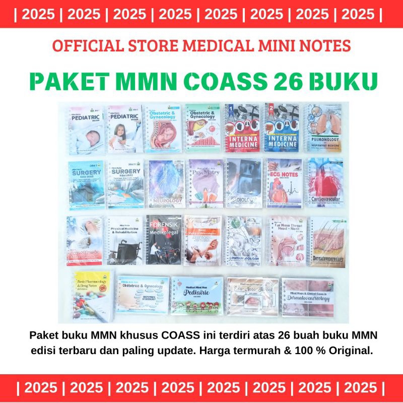 Jual NEW CETAKAN 2025 Paket Medical Mini Notes COASS 26 Buku || Paket ...