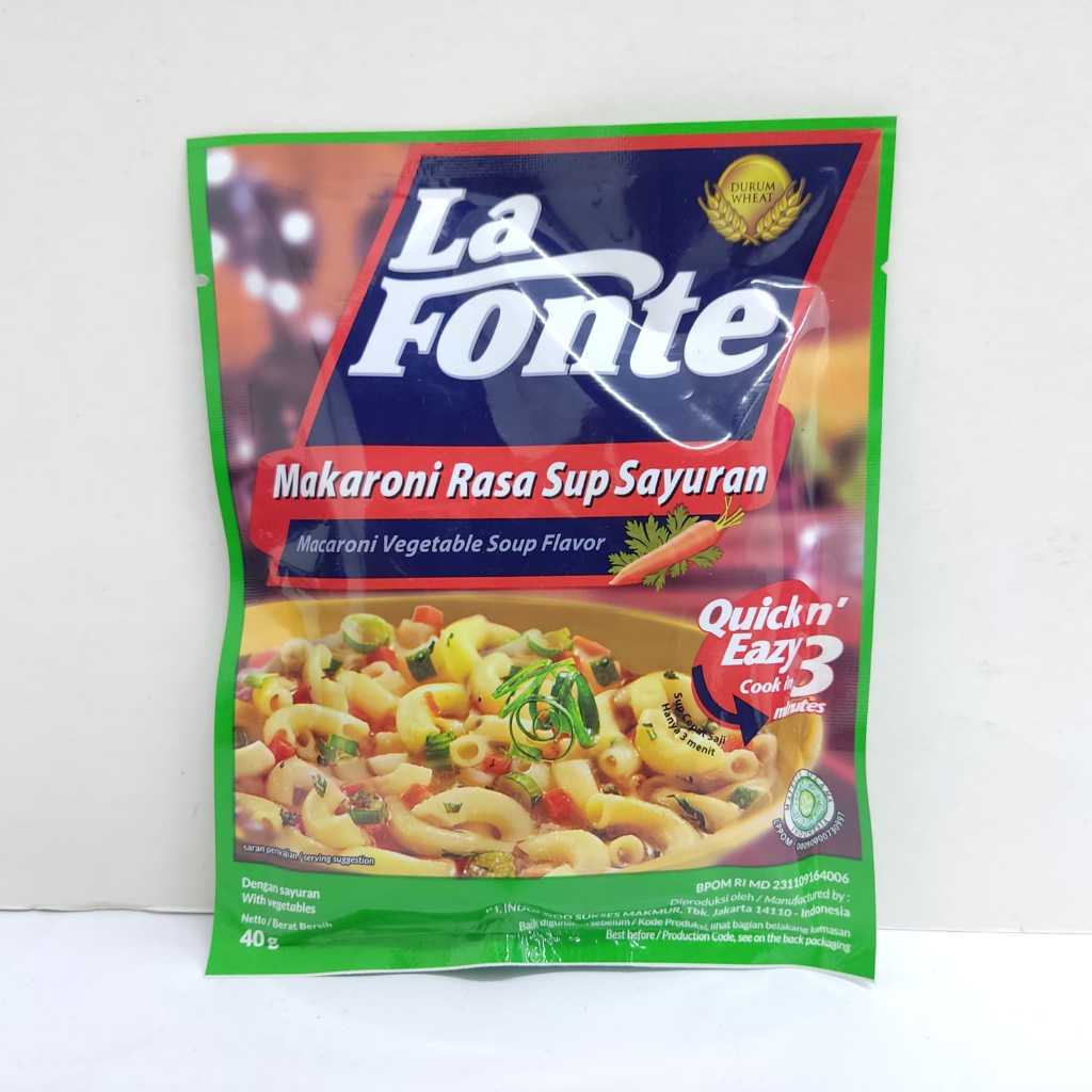 Jual LA FONTE MAKARONI SUP SAYURAN 40GR | Shopee Indonesia