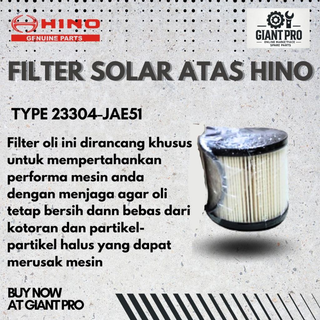 Jual GIANT PRO Filter solar atas hino 23304-jae51 element filter solar ...