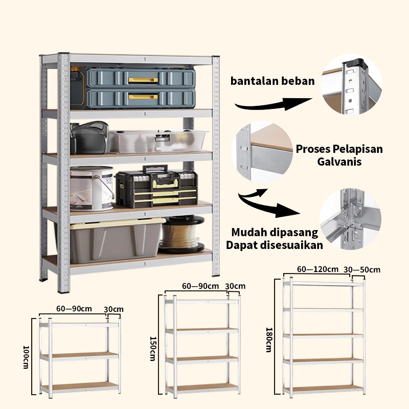 Jual Rak Susun Rak Besi Susun 120*40*200CM Rak Besi Siku 5 Susun Rak ...
