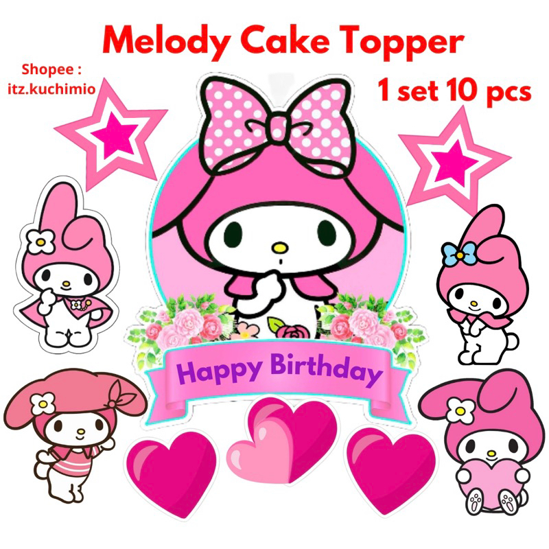 Jual Kuchimio Topper My Melody cake topper 1 set toper kue ulang tahun ...