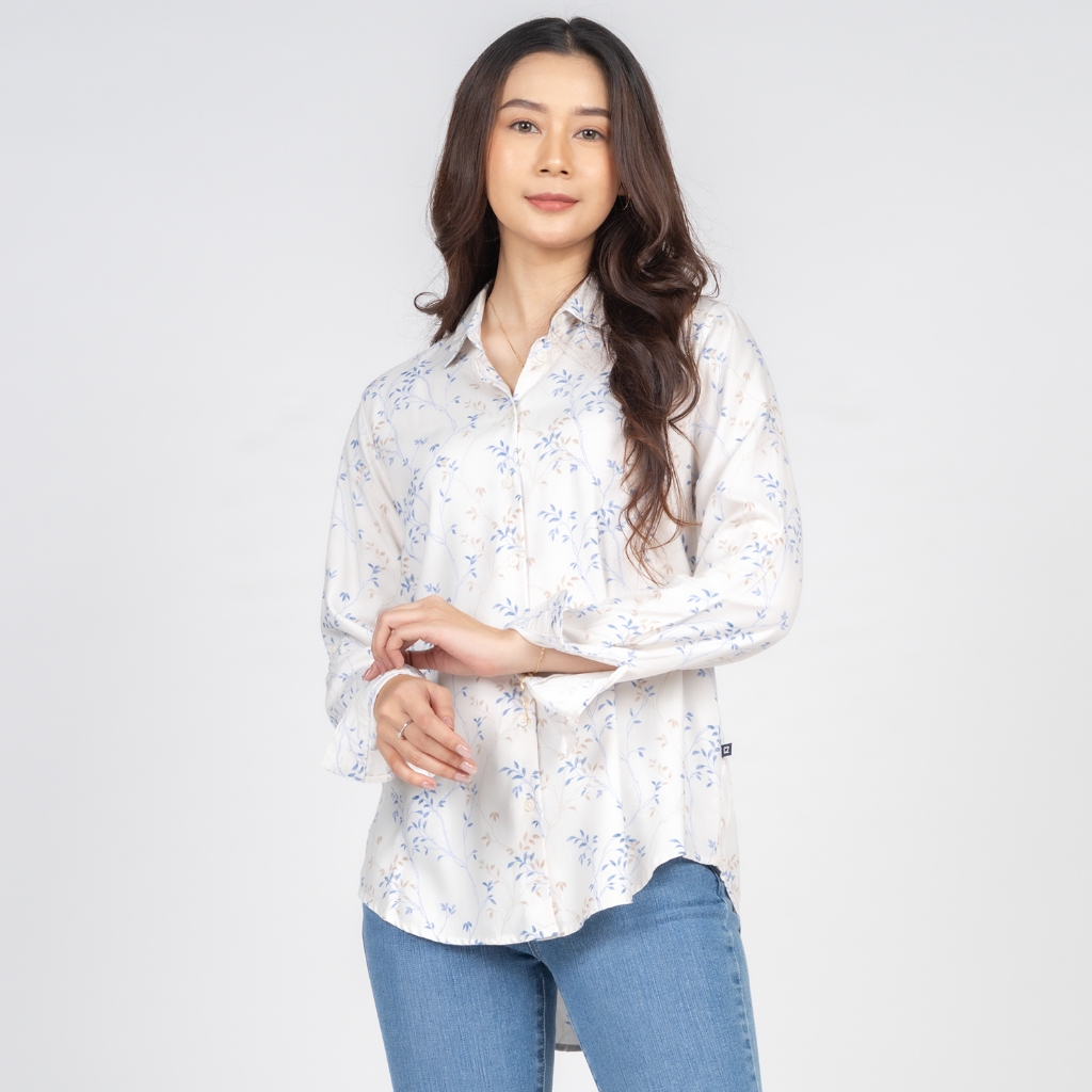 Jual C2 Gracel Blue Kemeja Casual Wanita | Shopee Indonesia