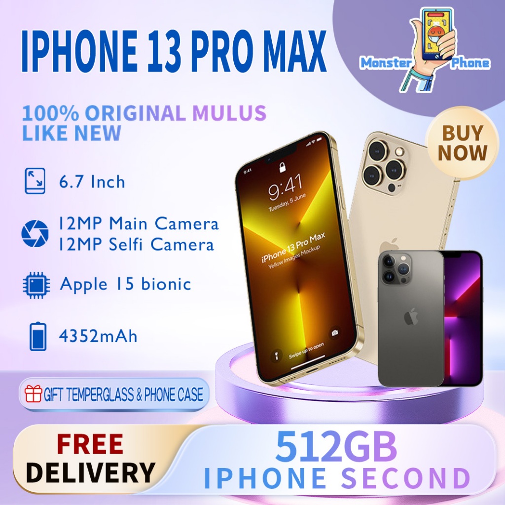 Jual iPhone 13Pro Max 512GB Fullset Second Original100% 6.7”OLED-Ori ...