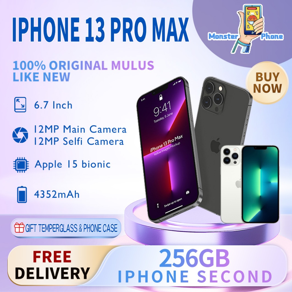 Jual iPhone 13Pro Max 256GB Fullset Second Original100% 6.7“OLED-Ori Mulus Normal Phone 3utools ...