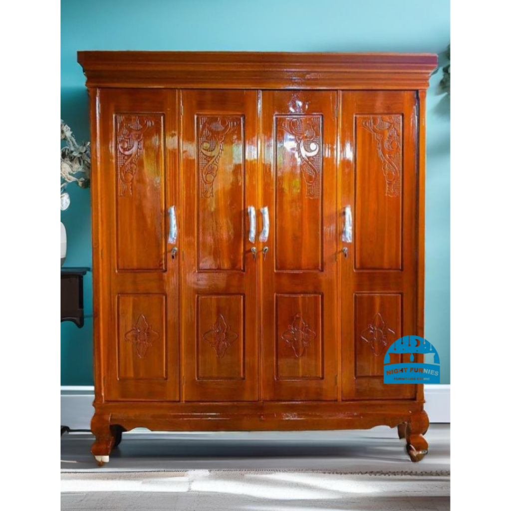Jual Lemari pakaian 4 pintu kayu jati / lemari baju gamis / lemari ...