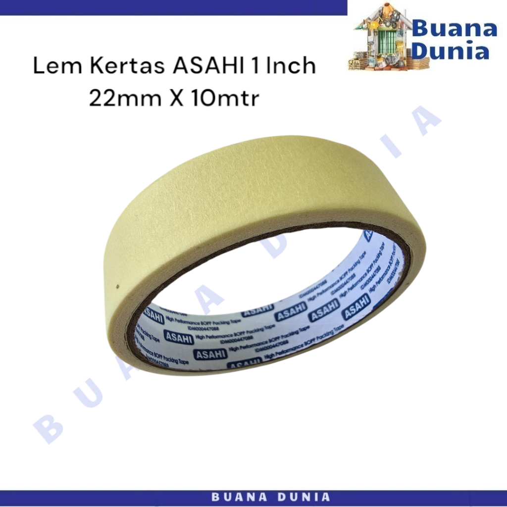 Jual Lem Kertas ASAHI 1Inch | Masking Tape 1 Inch | Lakban Kertas ...
