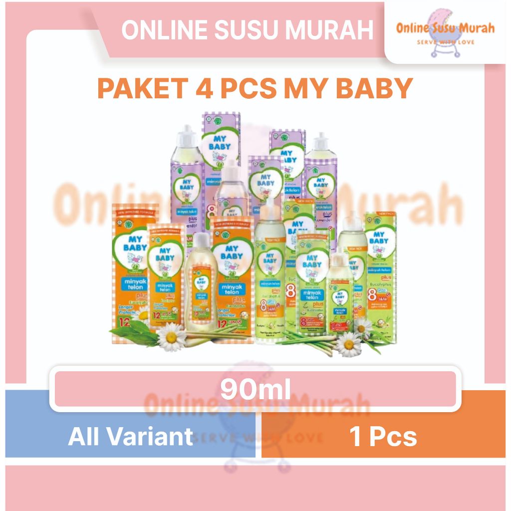 Jual PAKET 4 PCS MY BABY 90ML MINYAK TELON PLUS/TELON LONGER/MINYAK ...