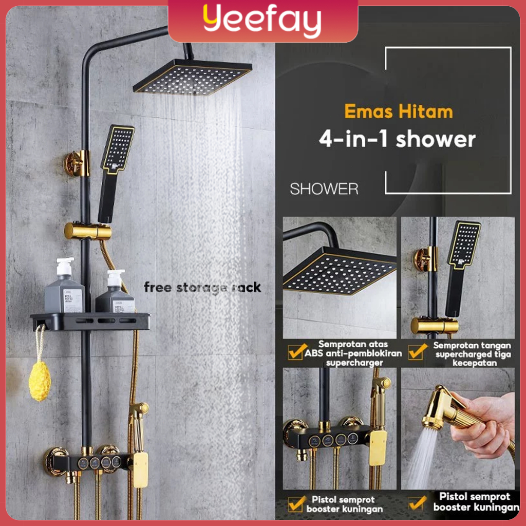 Jual ⚡Garansi 3 tahun⚡Shower Kamar Mandi Full Set Tembaga 4 Dalam 1 ...